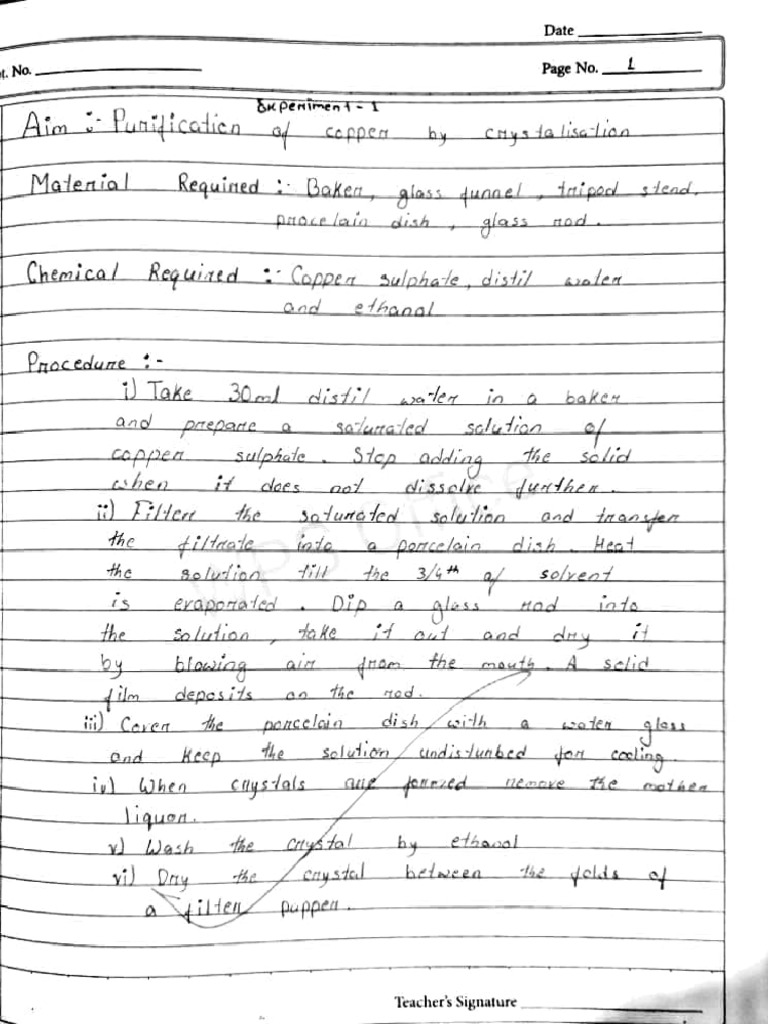 1st Year Chem Practical | PDF