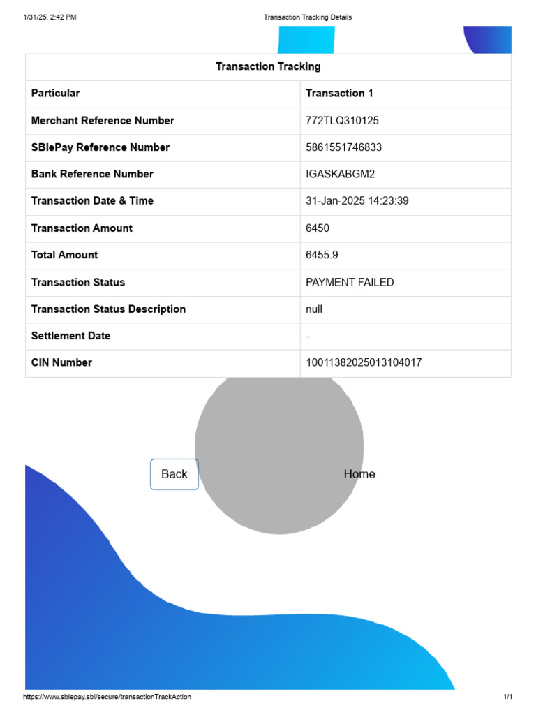 Transaction Tracking Details | PDF