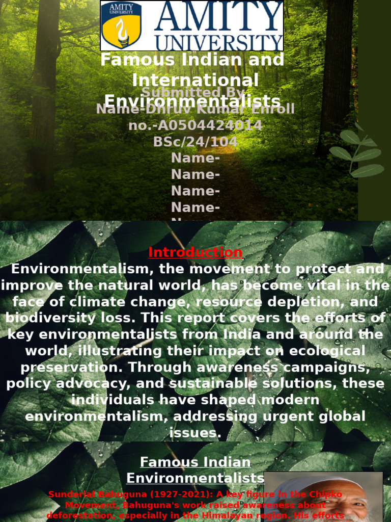 Environmentalists.pptx | PDF | Environmentalism | Climate Change Environmentalists.pptx | PDF | Environmentalism | Climate Change