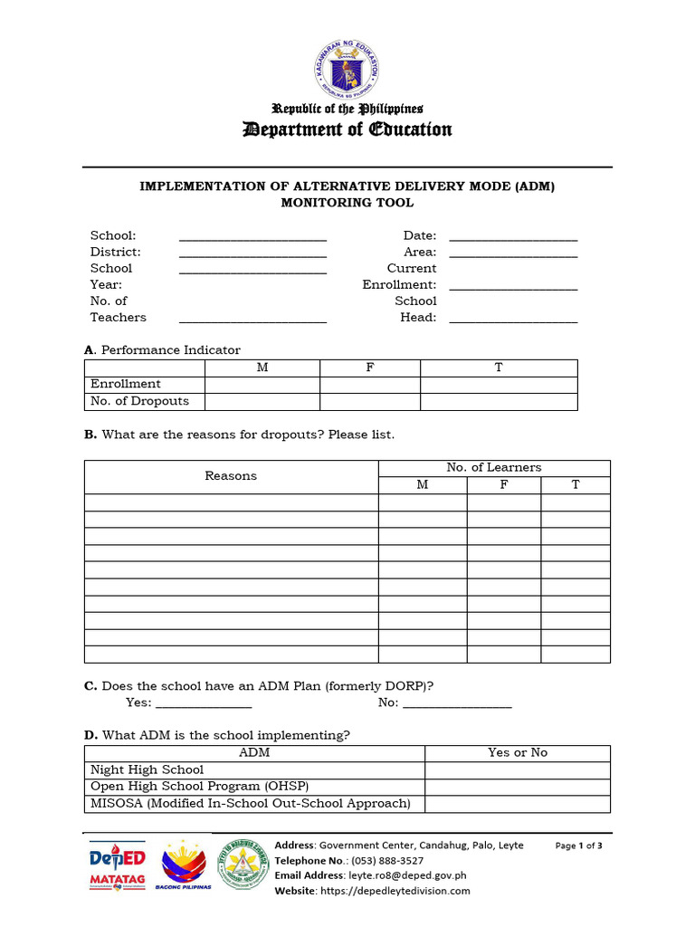 Adm Monitoring Tool Pdf Learning