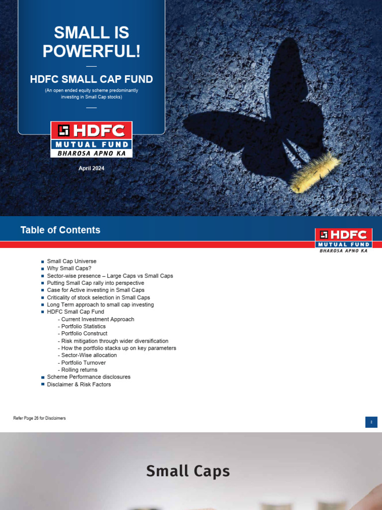 HDFC Small Cap Fund - Presentation (Apr 2024) | PDF | Diversification ...