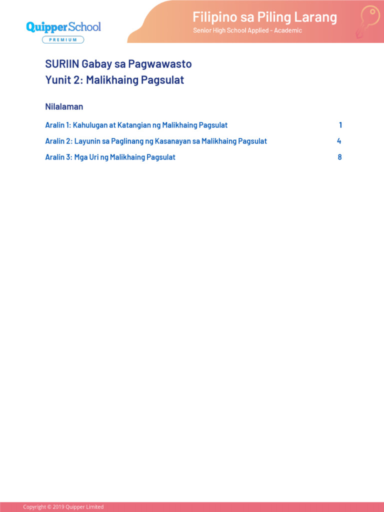 AK_FPL 11_12 Q1 0201_Kahulugan at Katangian ng Malikhaing Pagsulat (2) | PDF