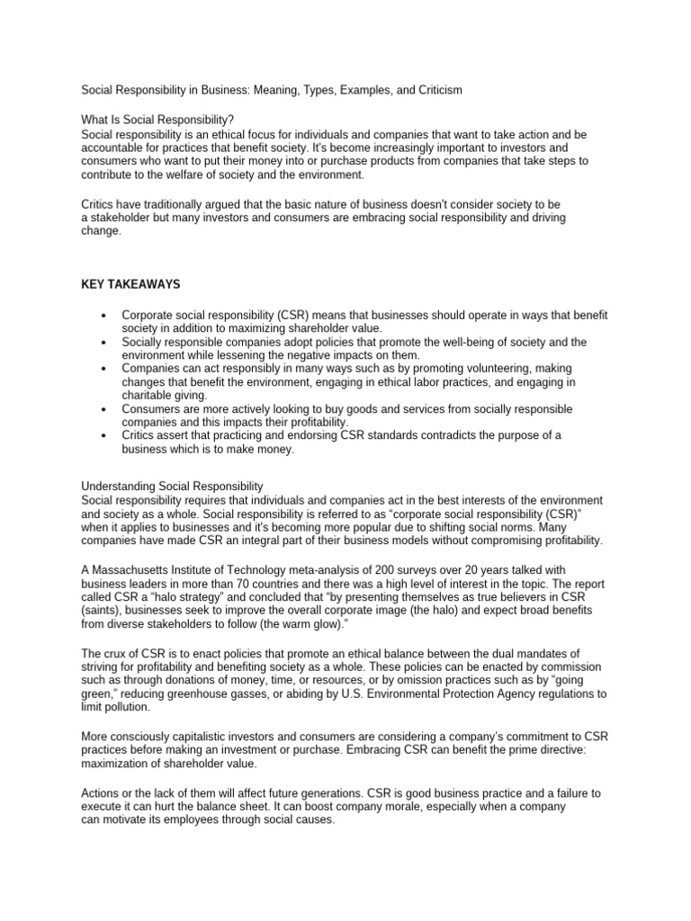 8. Corporate Social Responsibilities | PDF | Corporate Social Responsibility | Economies