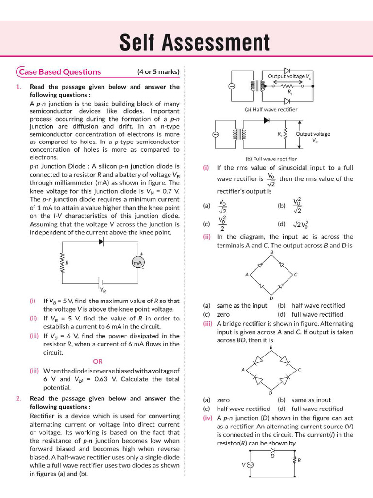 Semiconductors Practice Sheet | PDF
