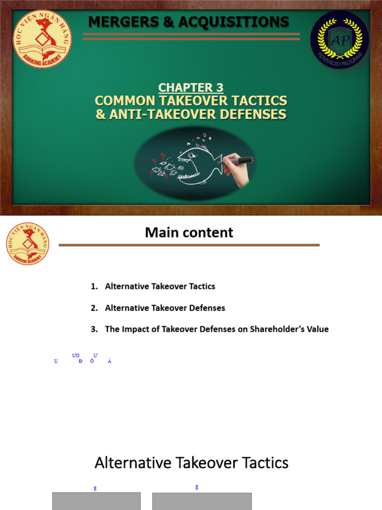 Chapter 3 - Common Takeover Tactics and Antitakeover Defenses | PDF ...