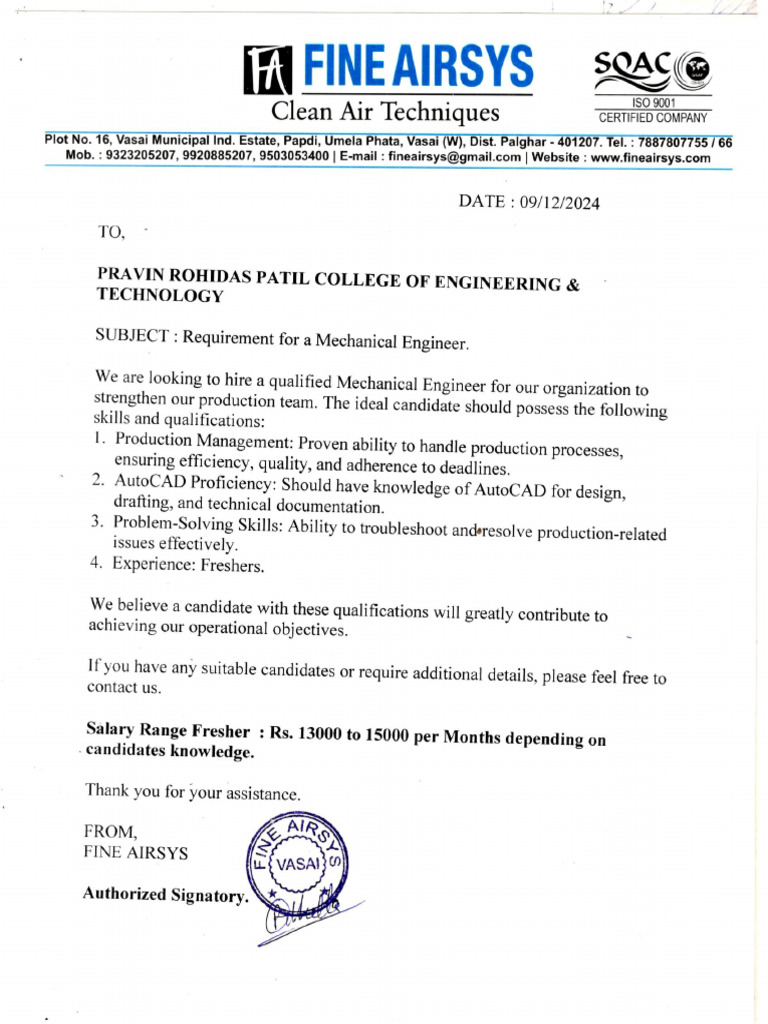 Pravin Rohidas Patil College of Engineering & Technology | PDF