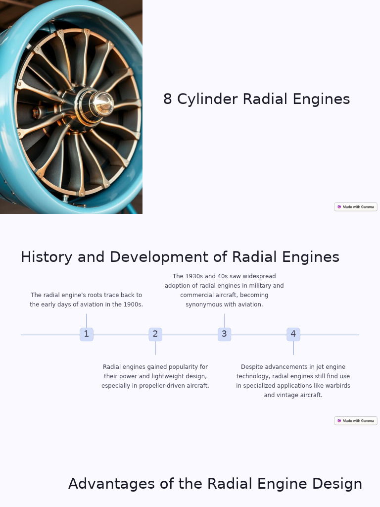 Advantages of 8 Cylinder Radial Engines | PDF | Engines | Aircraft