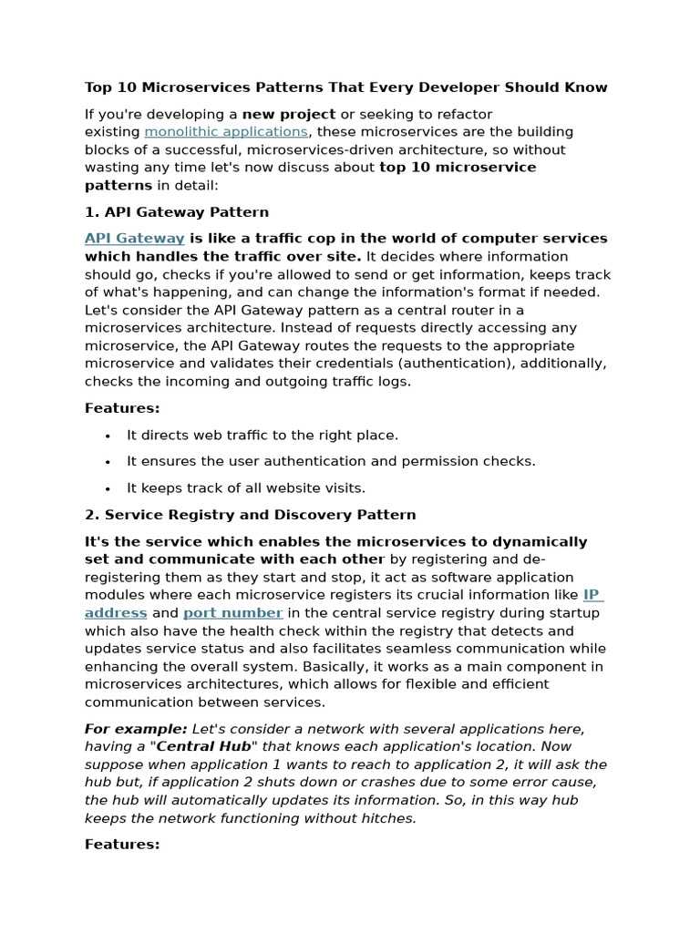 Top 10 Microservices Patterns That Every Developer Should Know | PDF | Cloud Computing | Databases