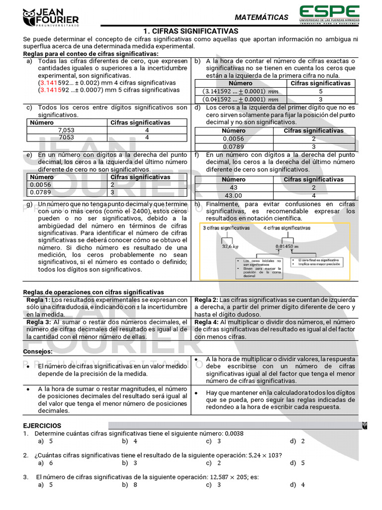 Cifras Significativas - Notación Científica - Espe | PDF | Decimal | Los símbolos
