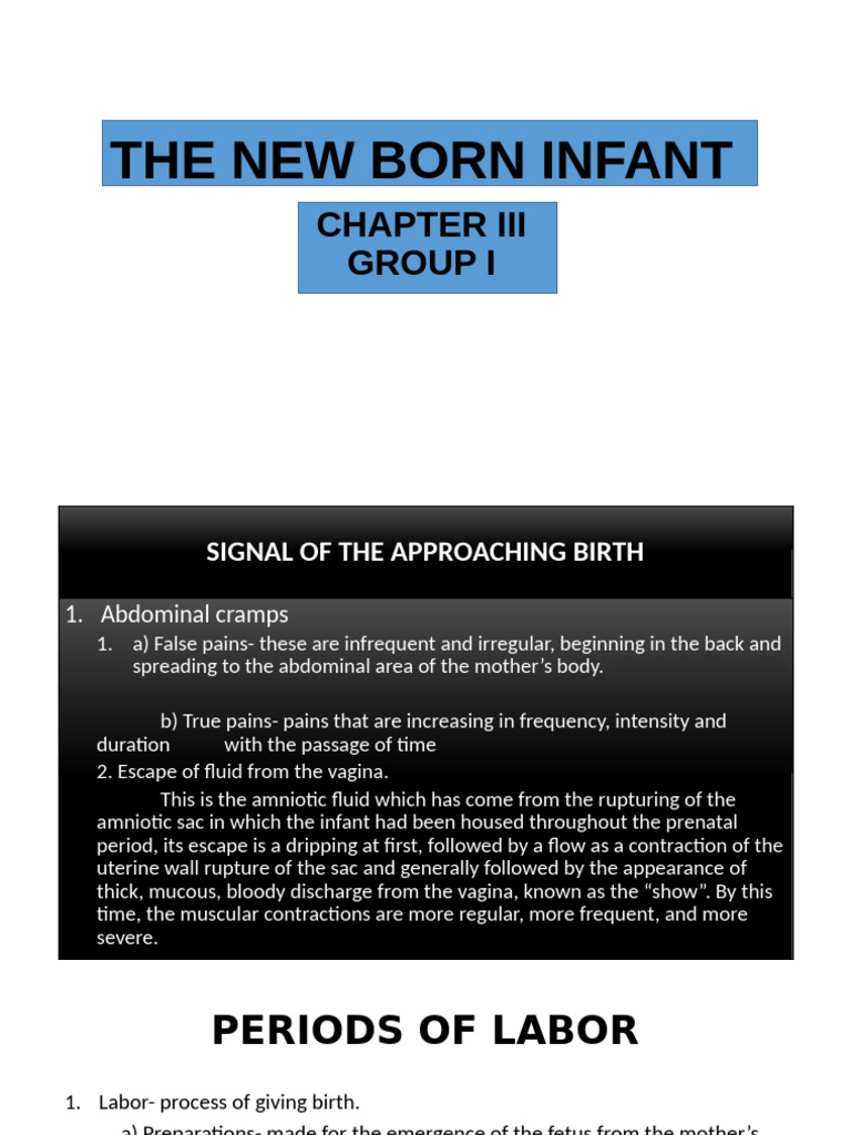 Newborn Infant Birth and Adjustments Guide | PDF | Infants | Childbirth
