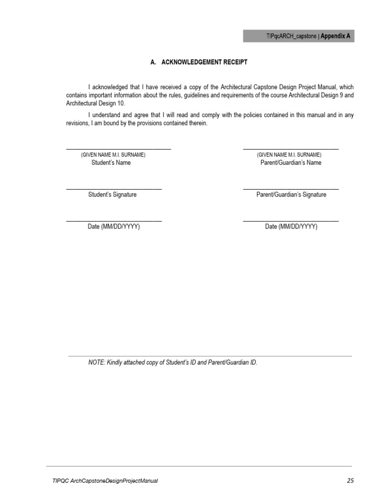 Capstone Acknowledgement Receipt | PDF