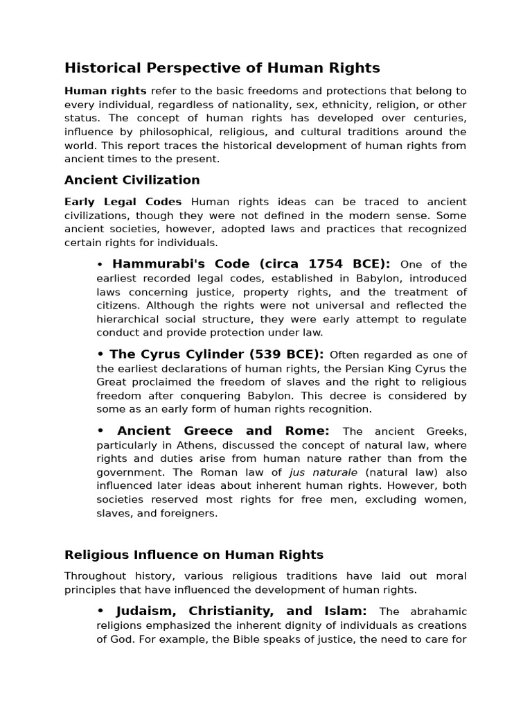 Evolution of Human Rights History | PDF | Human Rights | Liberty