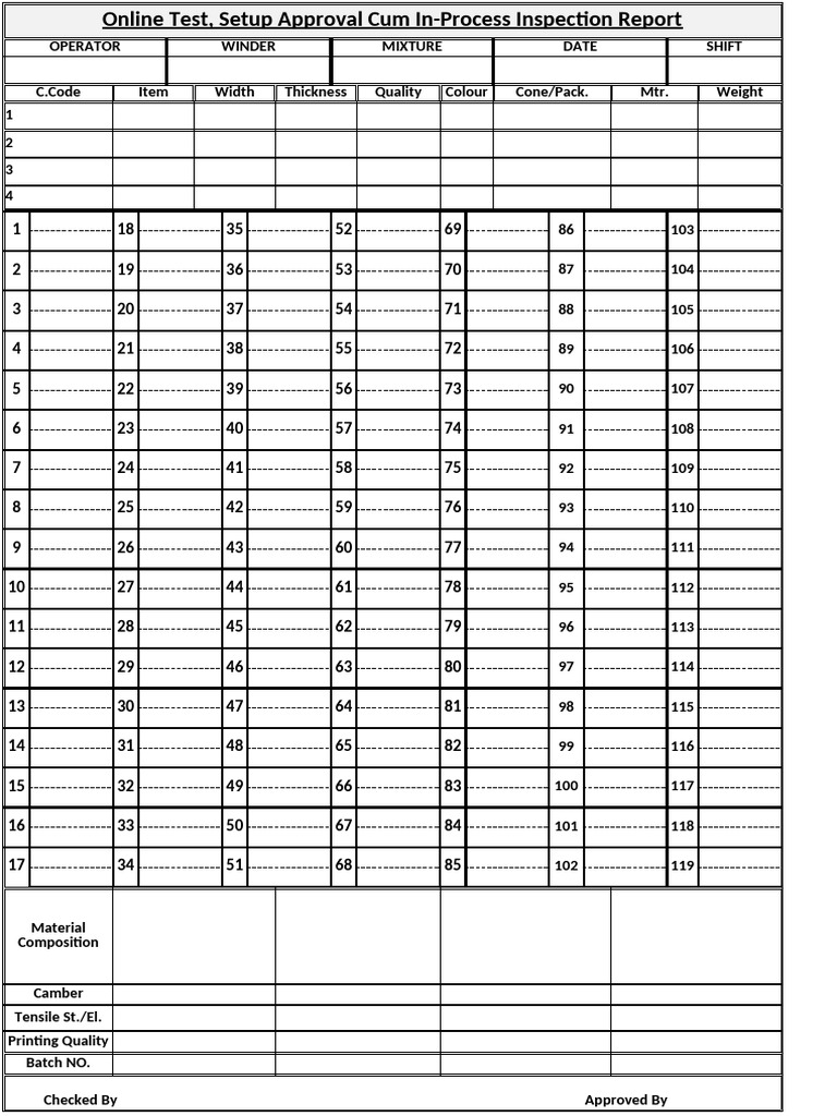 slp Weight sheet Report | PDF