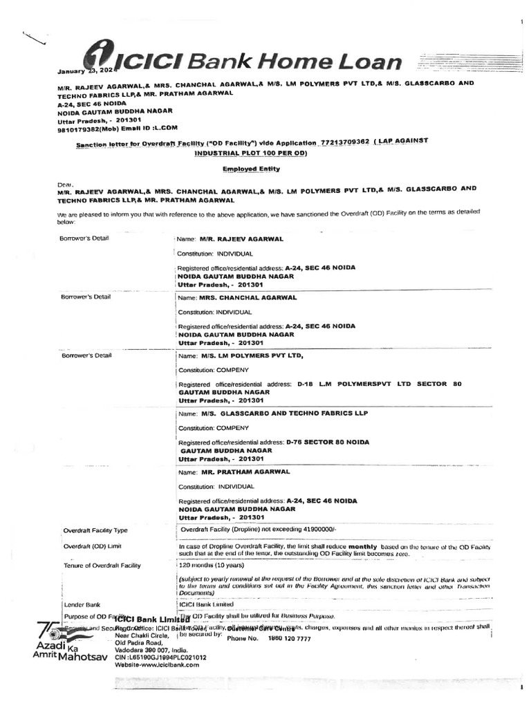 SANCTION LETTER OF Rs 41900000 | PDF