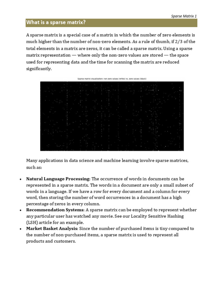 Understanding Sparse Matrices | PDF | Matrix (Mathematics) | Algebra