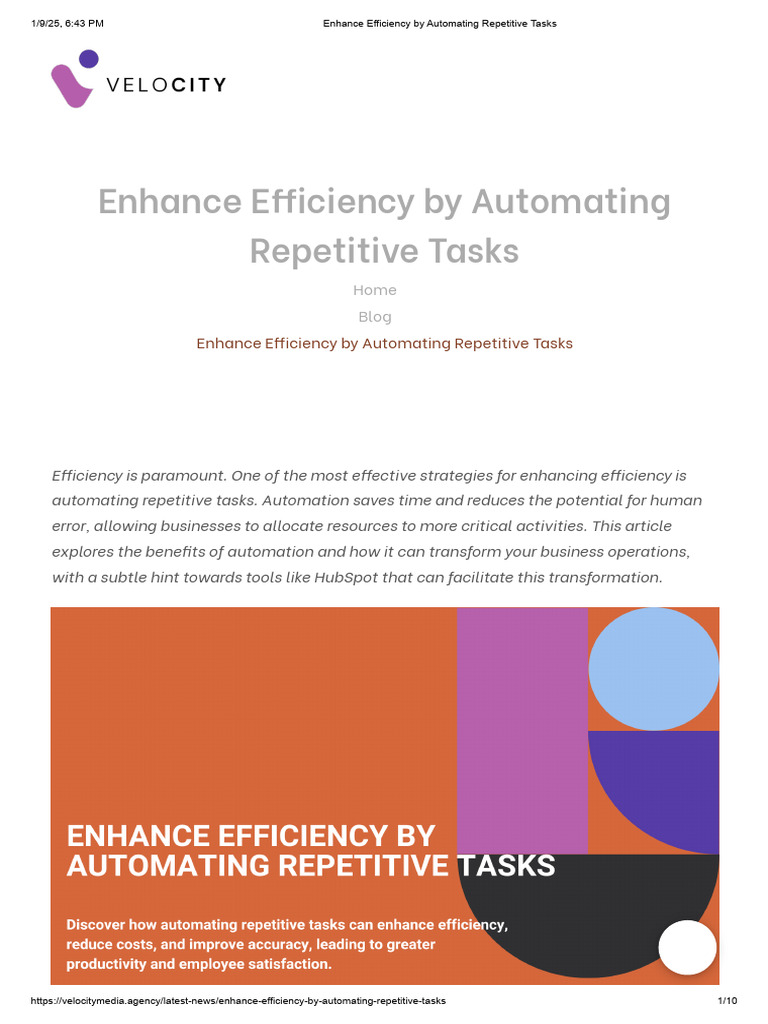 Enhance Efficiency by Automating Repetitive Tasks | PDF | Automation ... Enhance Efficiency by Automating Repetitive Tasks | PDF | Automation ...