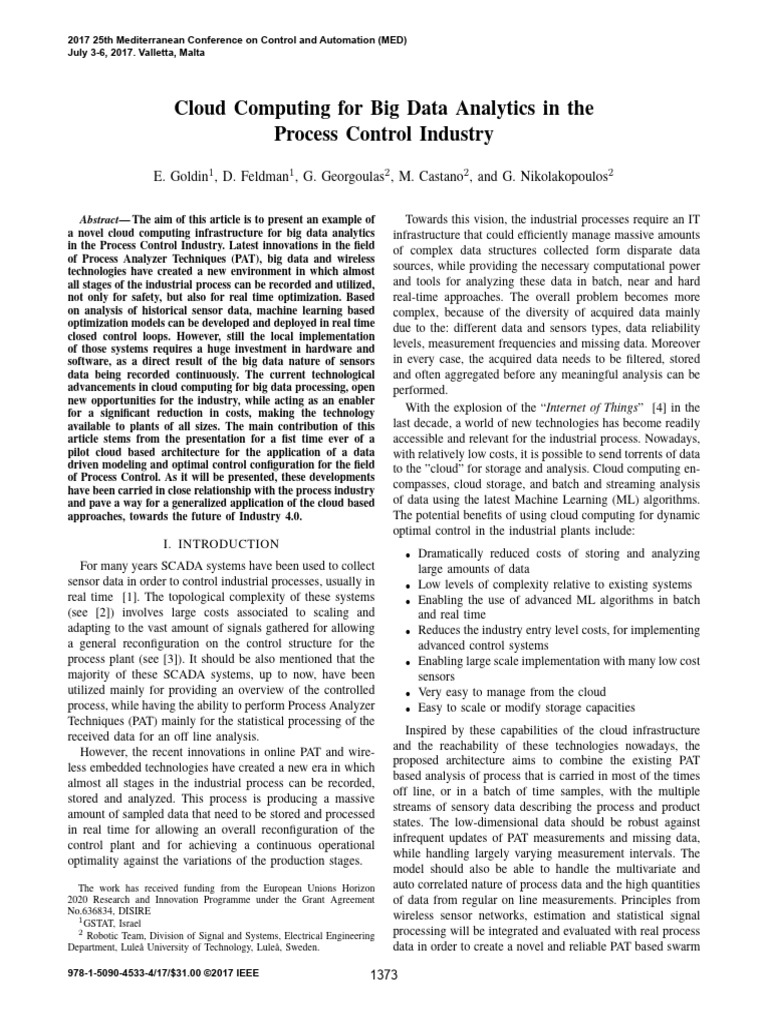 Cloud Computing For Big Data Analytics in The Process Control Industry | PDF | Apache Hadoop ...