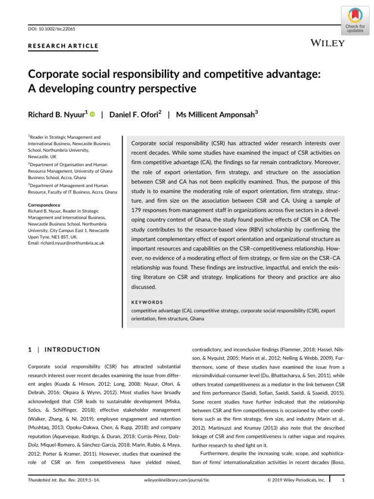 CSR and competitive advantage_ A developing country perspective | PDF ...