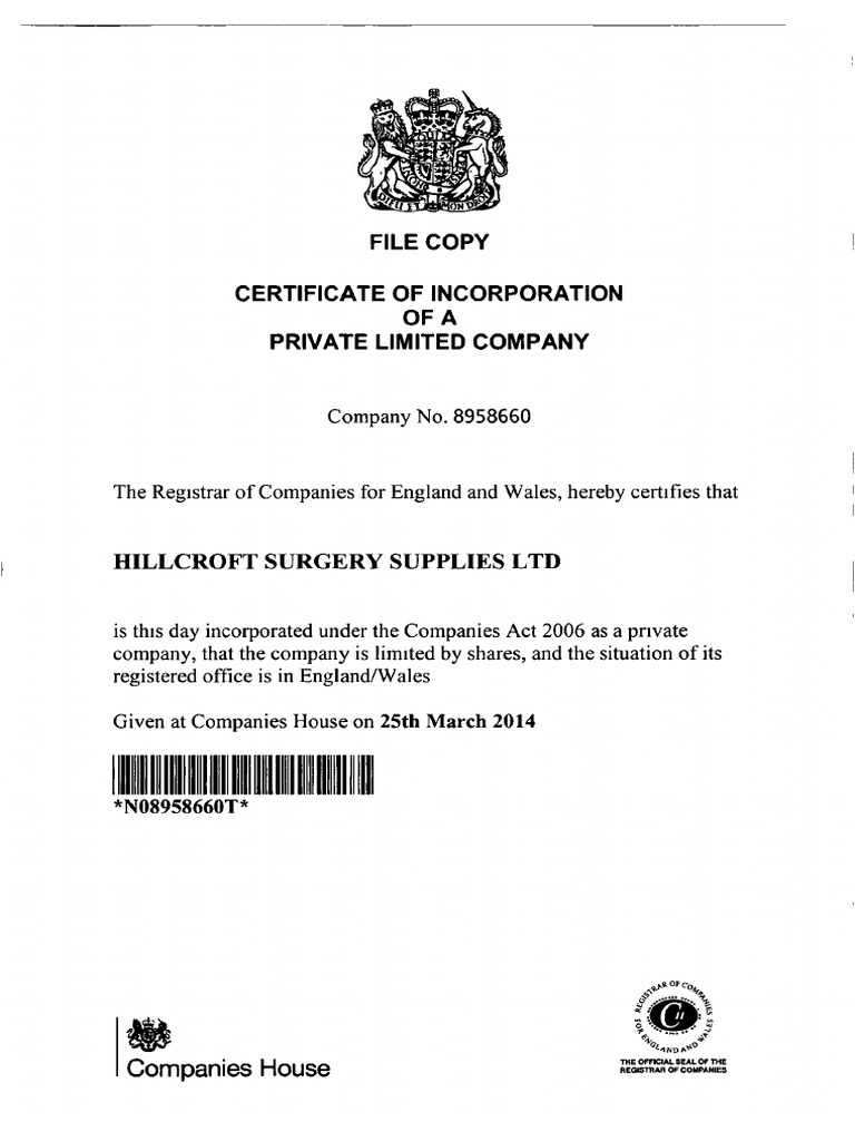 Hillcroft Surgery Supplies LTD | PDF