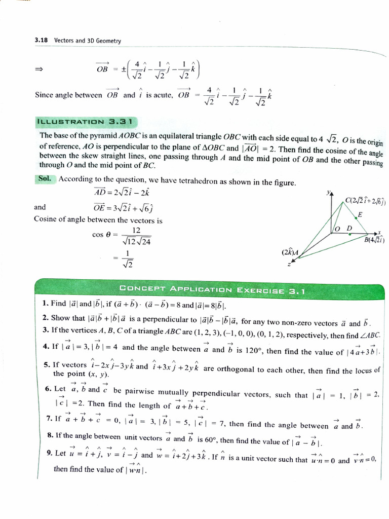 Vectors and 3D Geometry Exercises | PDF | Geometry | Triangle Geometry