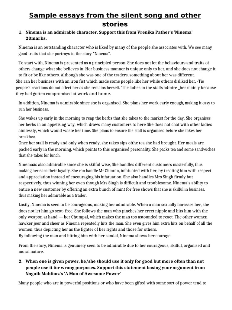 Essays on "A Silent Song" Themes | PDF | Jesus | Judas Iscariot