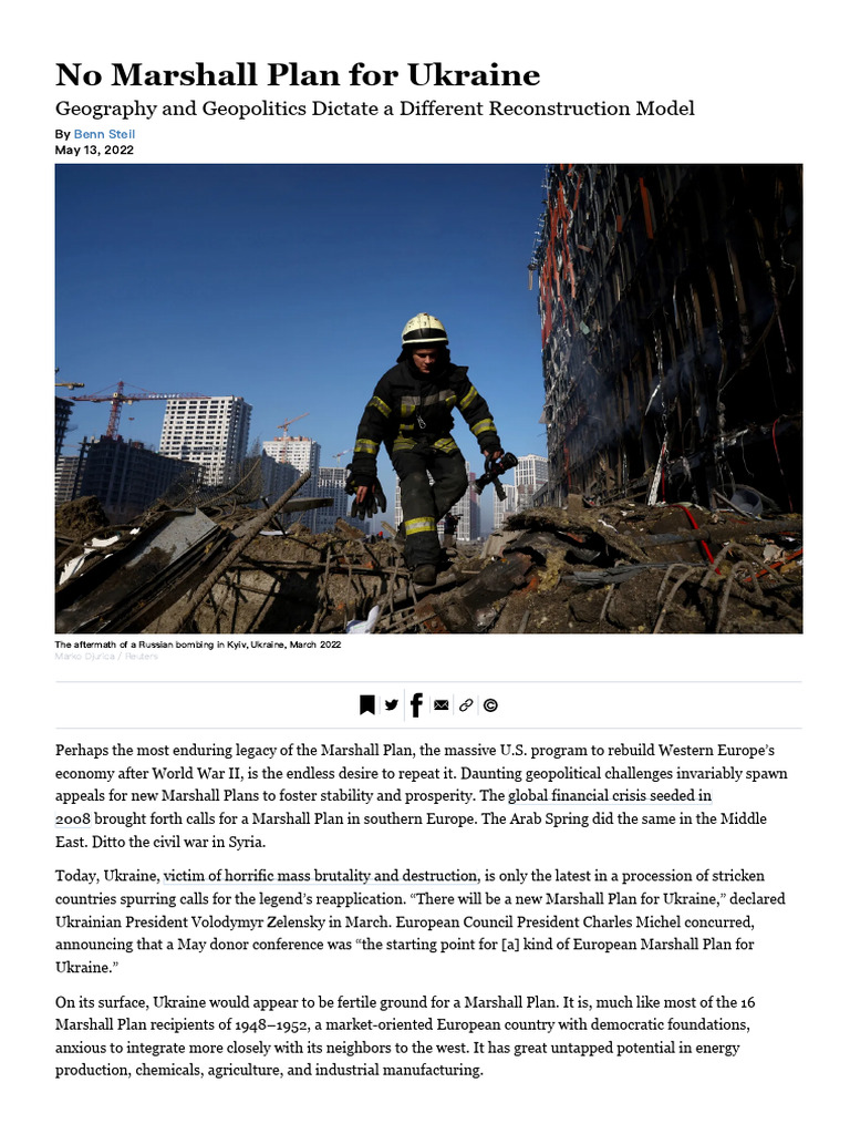 E2. No Marshall Plan For Ukraine - Foreign Affairs | PDF | Marshall Plan | Ukraine
