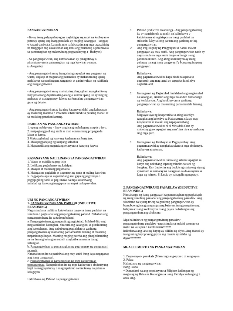 PANGANGATWIRAN | PDF