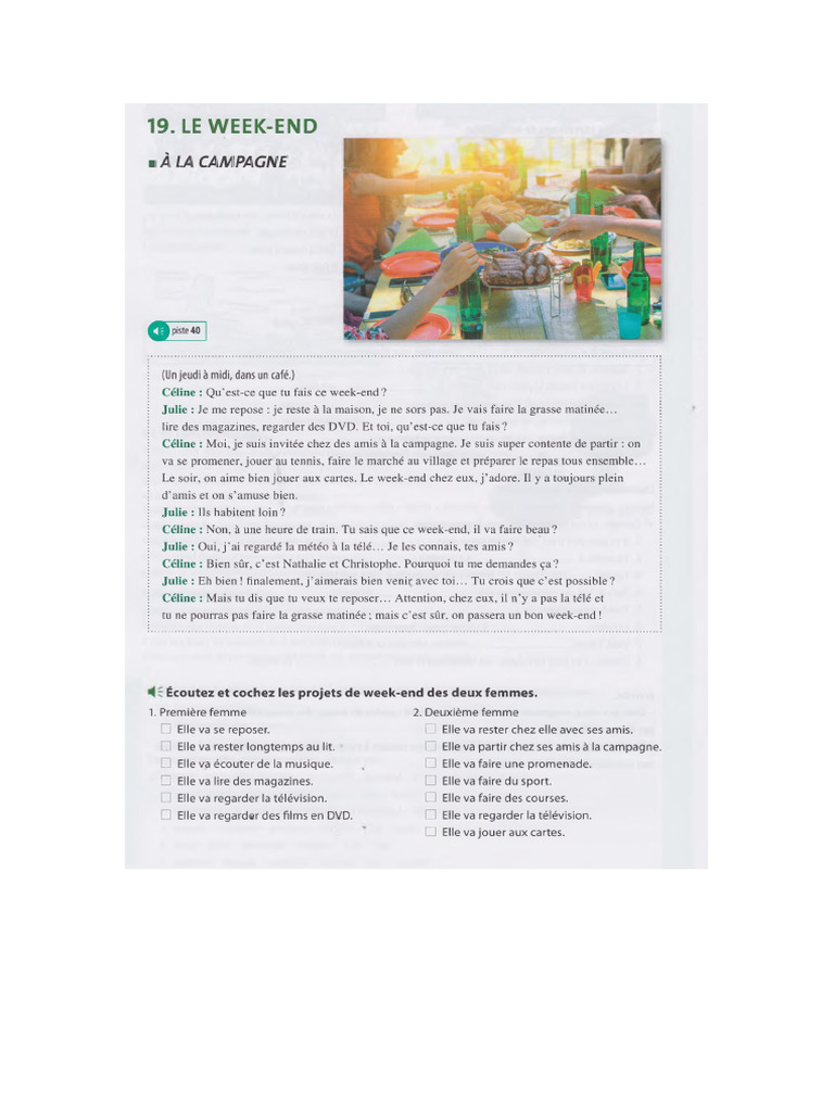 Séance 1 - Activités Du Week-End | PDF