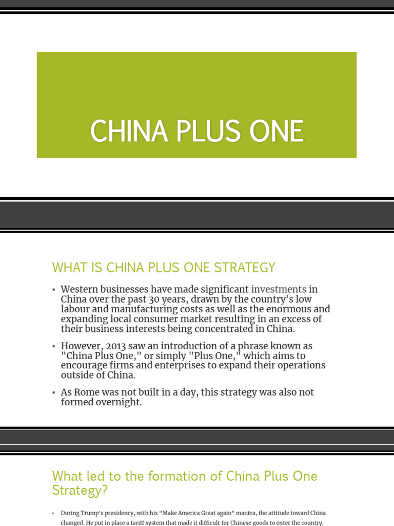 China Plus One - India's Measure | PDF | China | World Politics