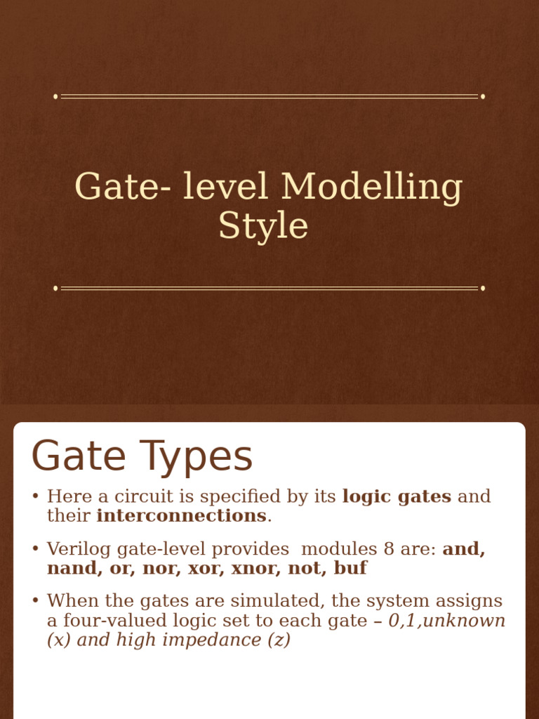 4.gate Level Modelling | PDF | Logic Gate | Electronic Circuits