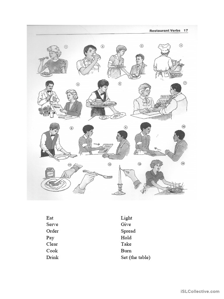 Restaurant Verbs | PDF