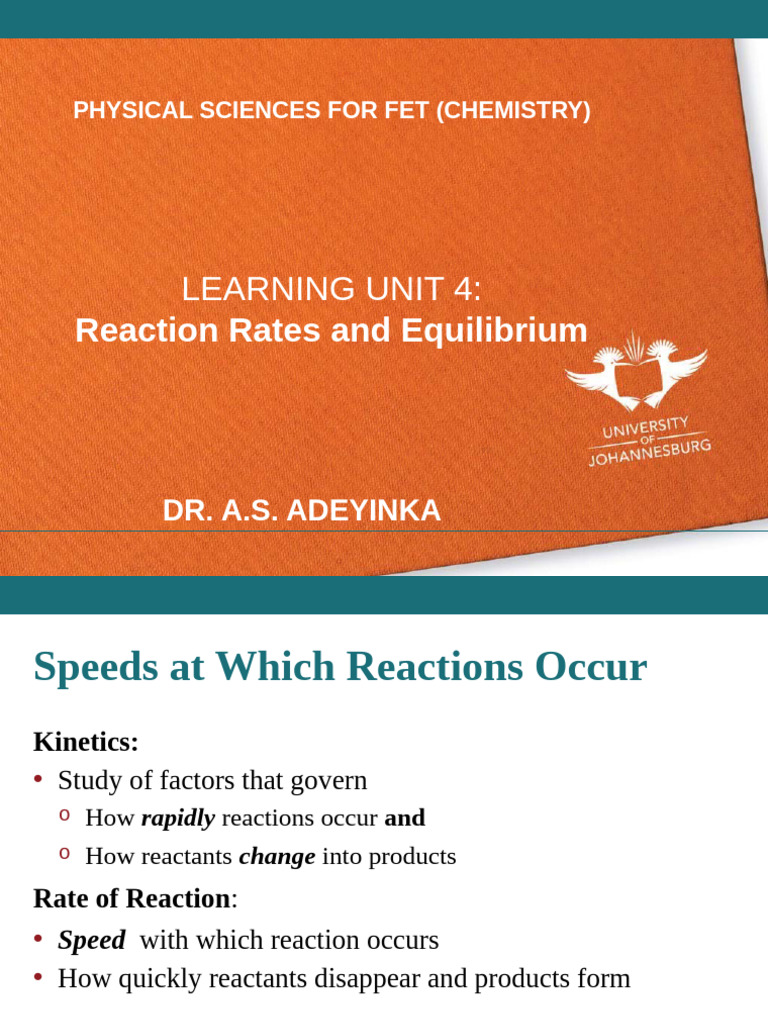 Unit 4a - Reaction Rates | PDF | Reaction Rate | Chemical Reactions