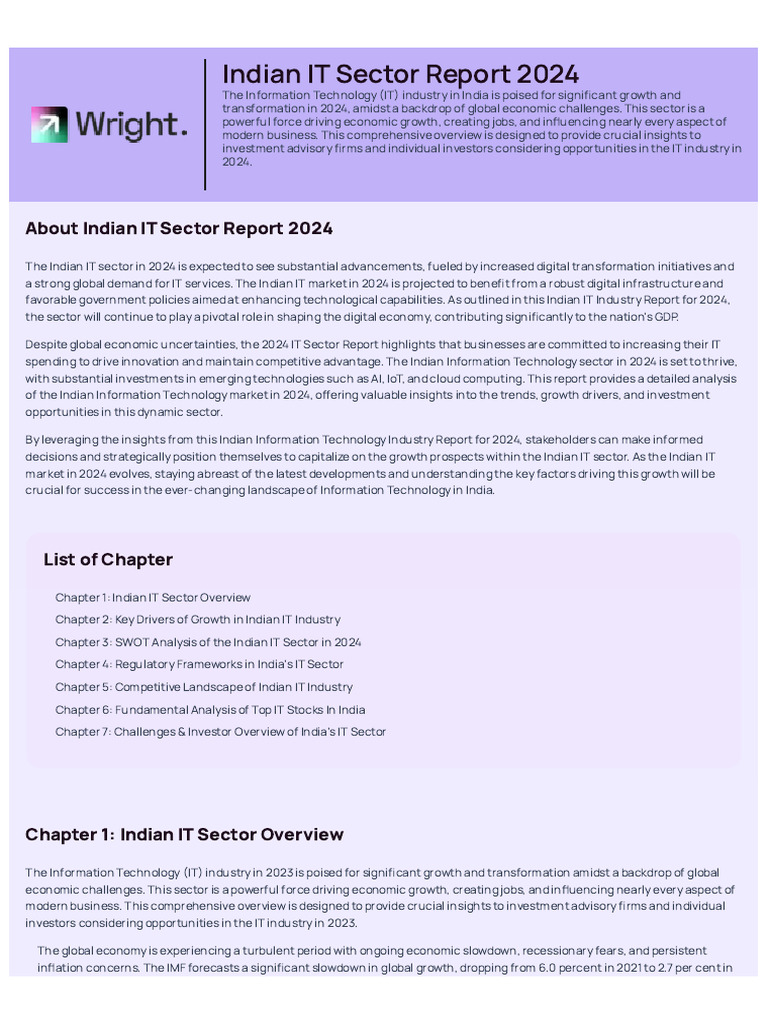 Indian IT Sector Growth Insights 2024 | PDF | Expense | Taxes