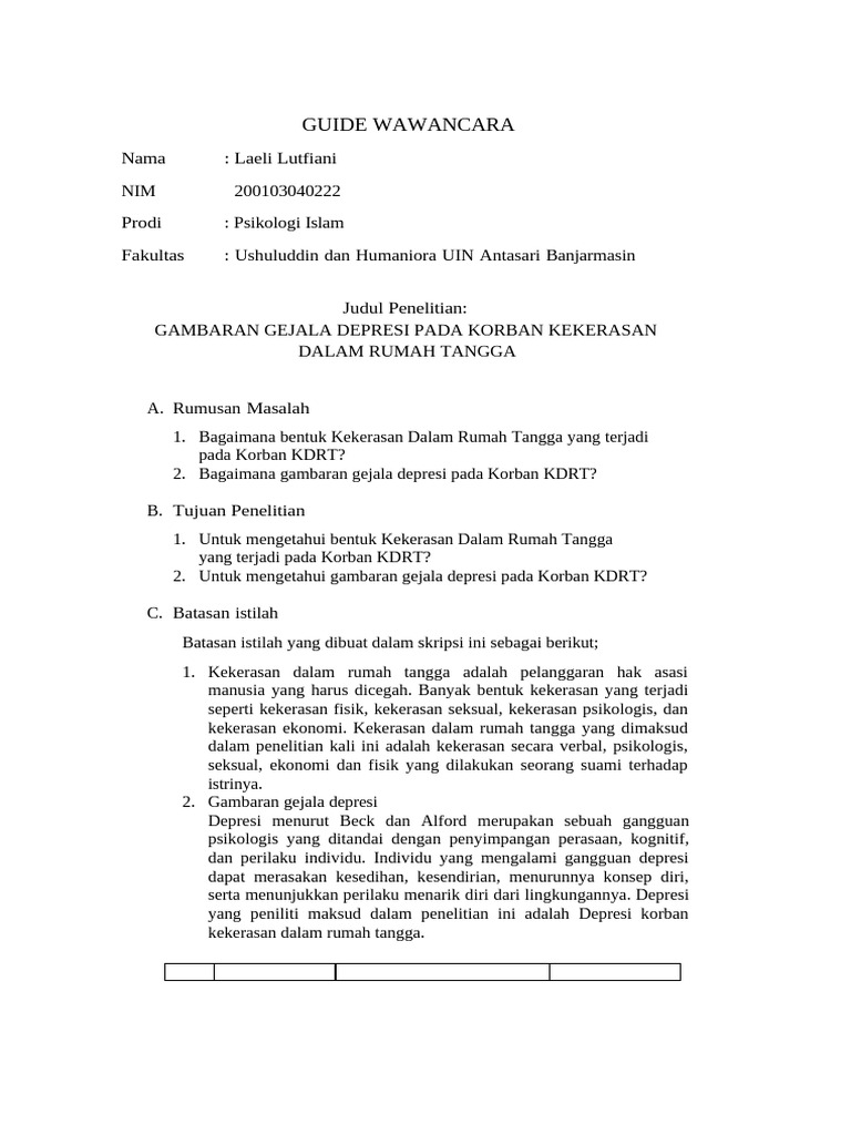 Guide Wawancara | PDF