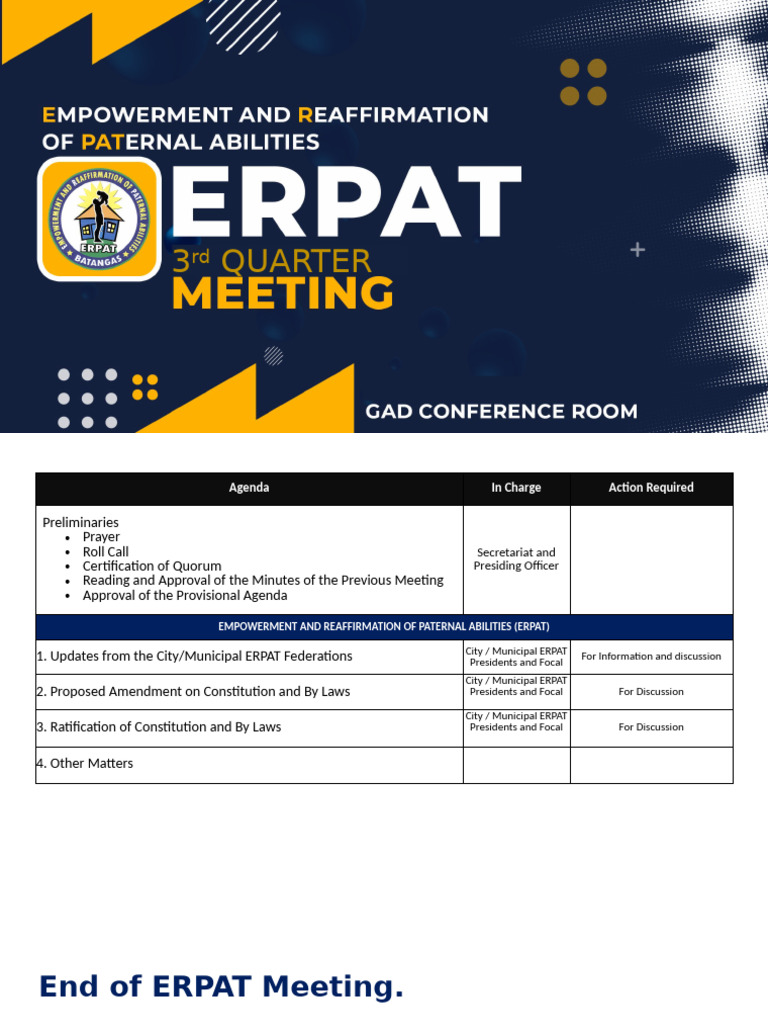 Erpat 3rd Q Meeting | PDF