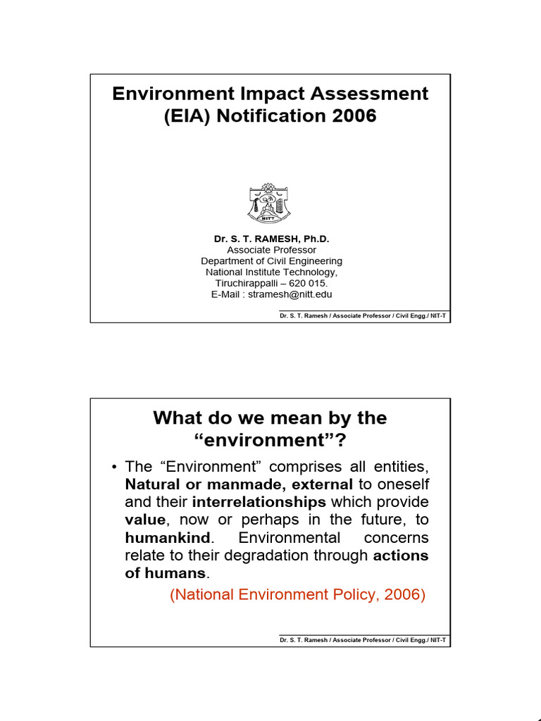 EIA Notification 2006 Overview and Process | PDF | Environmental Impact ...
