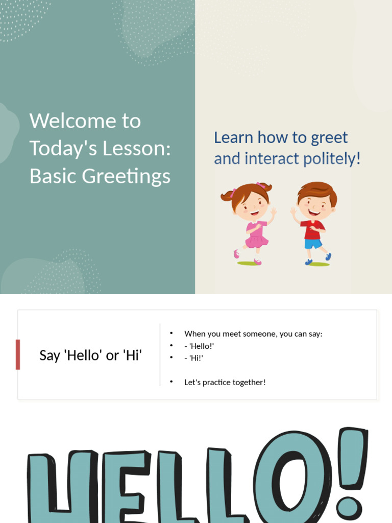 Basic Greetings for Beginners | PDF