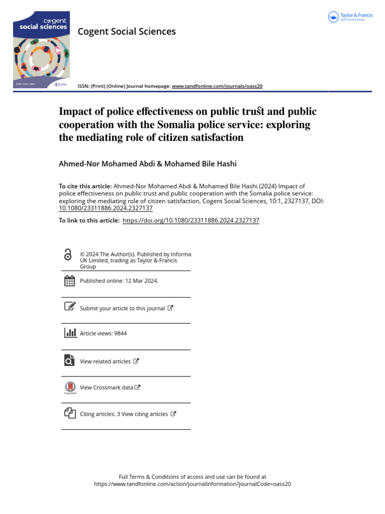 Police Effectiveness Questionnaire | PDF | Validity (Statistics) | Police