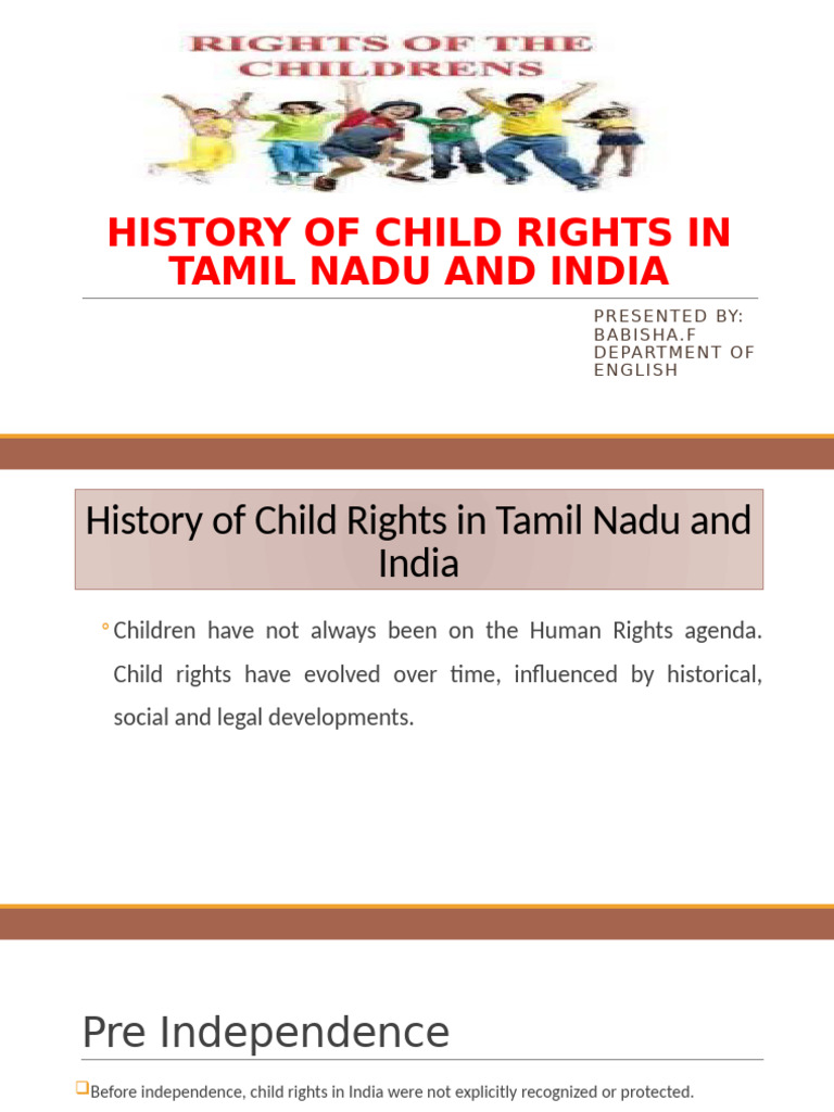 Child Rights History in Tamil Nadu and India | PDF | Children's Rights ...