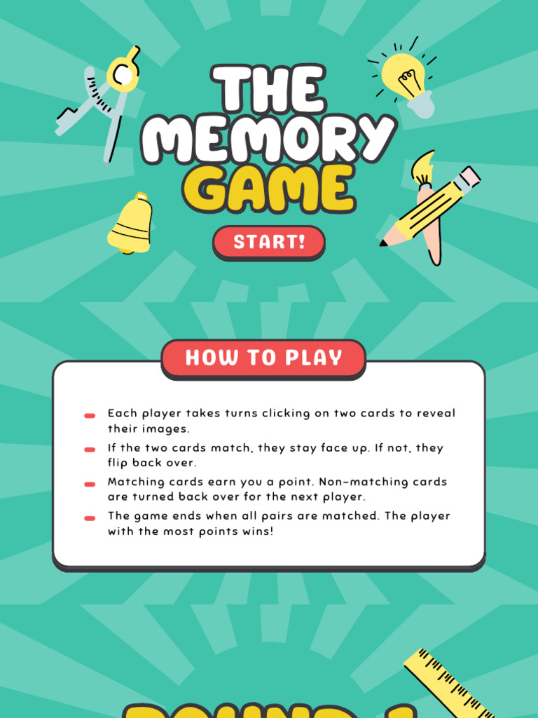 Green Colorful Playful Animated Memory Game Presentation | PDF