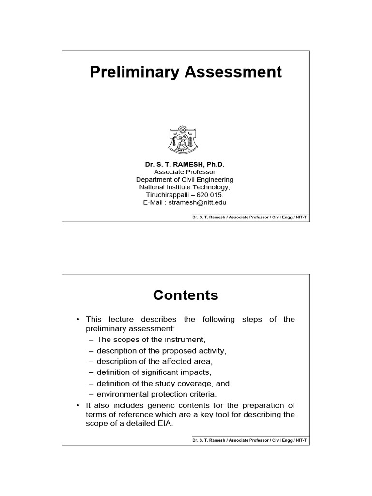 Preliminary Environmental Assessment Guide | PDF | Environmental Impact ...