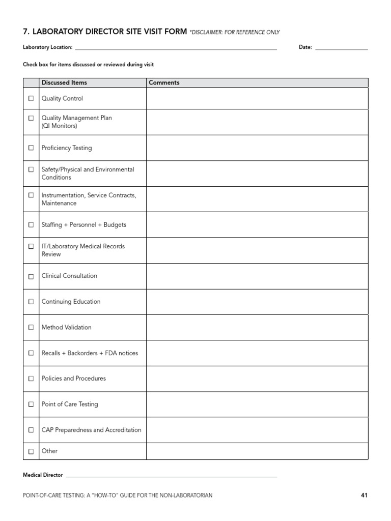 Laboratory Director Site Visit Guide | PDF