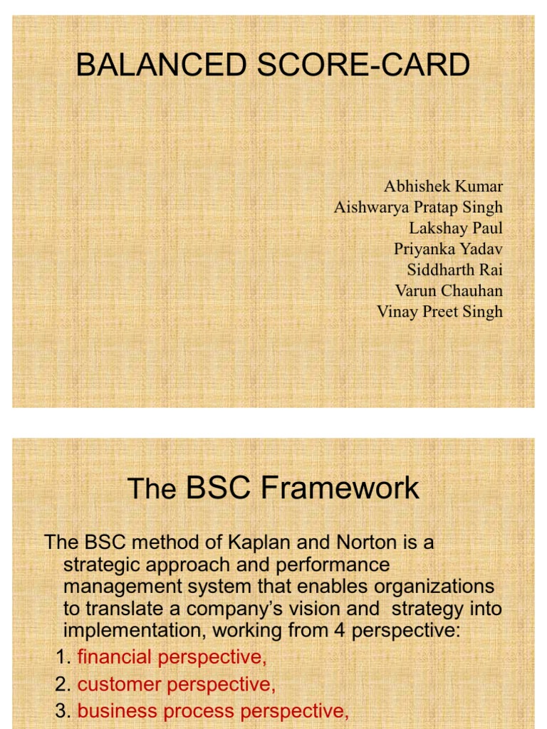 Balanced Score Card | PDF | Walmart | Strategic Management