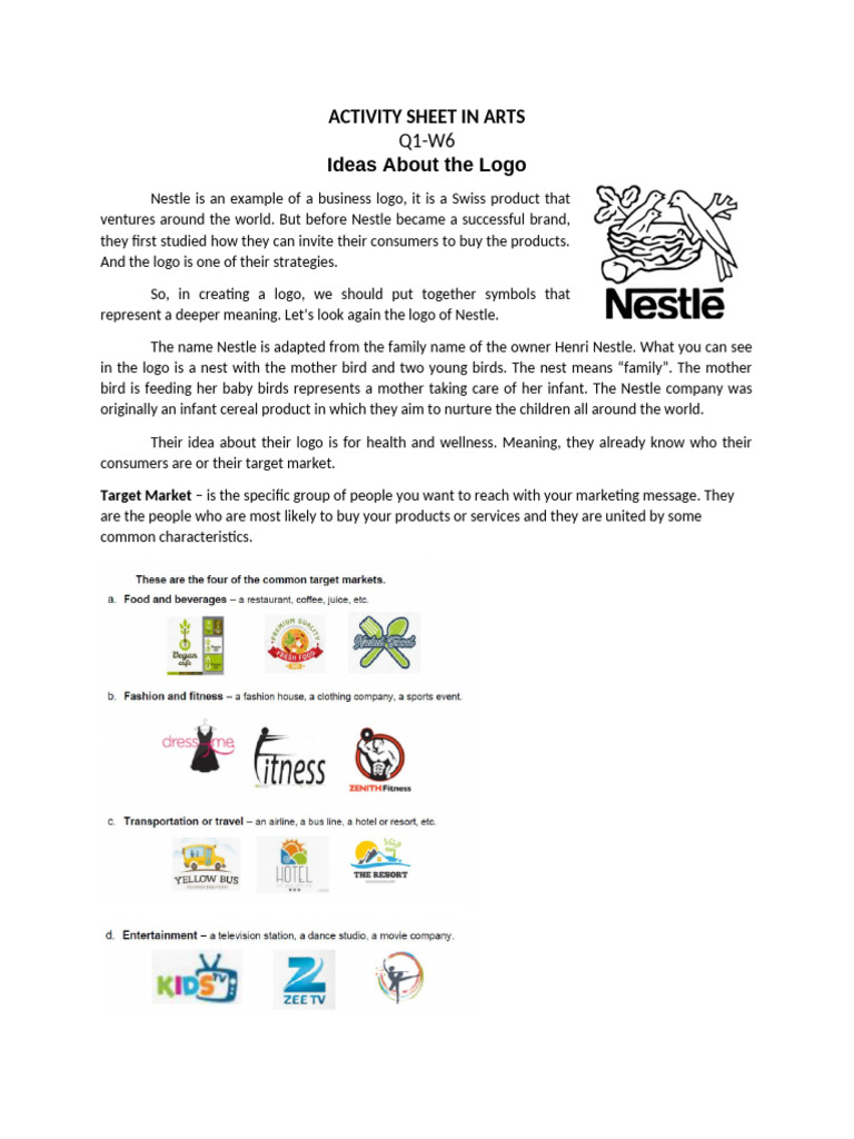Logo Design Activity Sheet | PDF