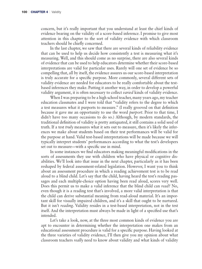 Classroom Assessment WTNTK-pages-61 | PDF | Validity (Statistics) | Evidence