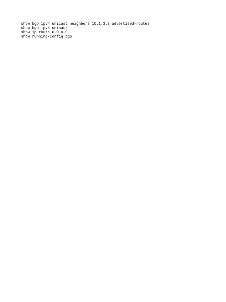 Cisco BGP Checks CMD | PDF