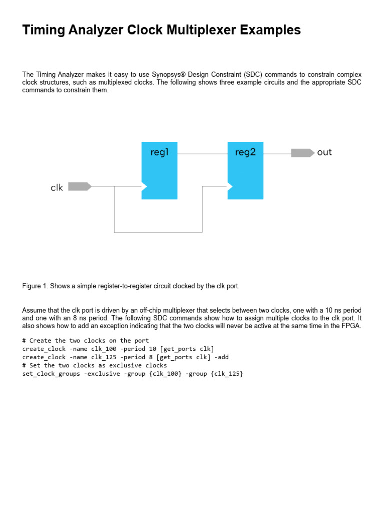Timing Analyzer Clock Multiplexer Examples | PDF