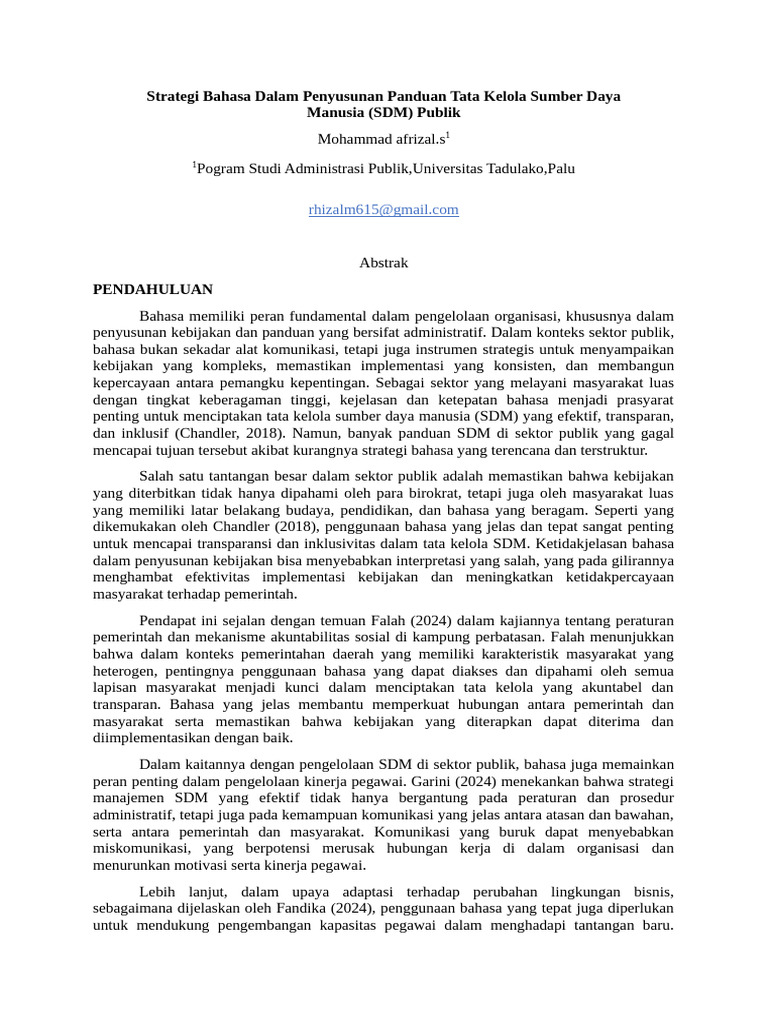 Mohammad Afrizal.s Bahasa Indonesia | PDF