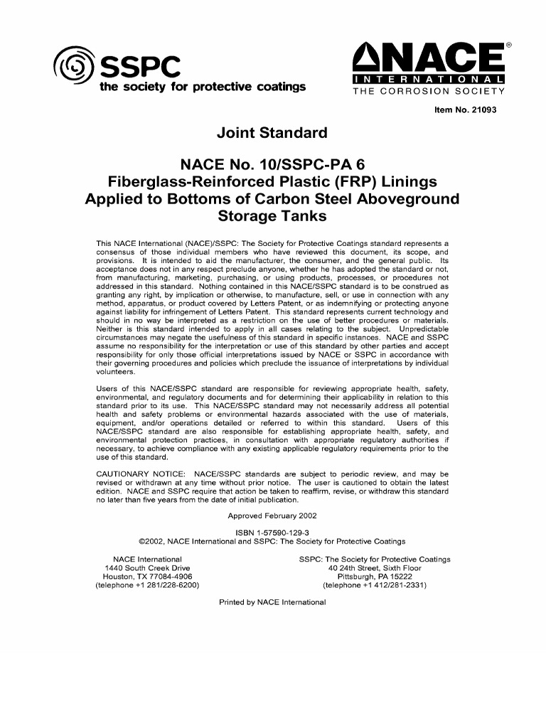 Nace - 10 - SSPC - Pa6 - 2002 | PDF