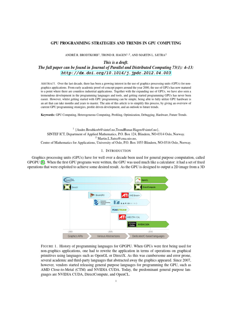 Graphics_processing_unit_GPU_programming_strategie | PDF | Graphics Processing Unit | Cpu Cache